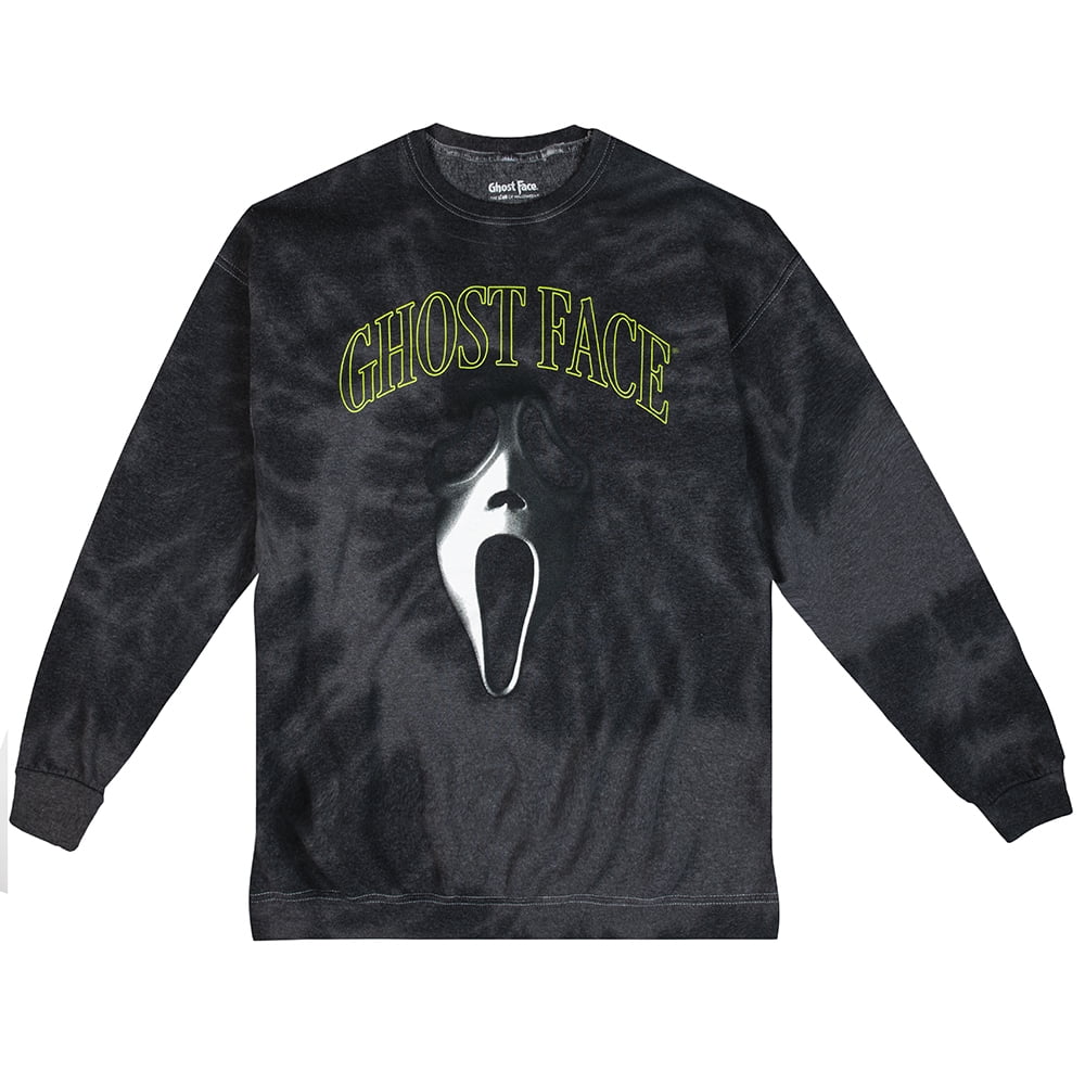 Ghostface Neon Green Letters Men's Black Spiral Dye Sweatshirt-Large ...