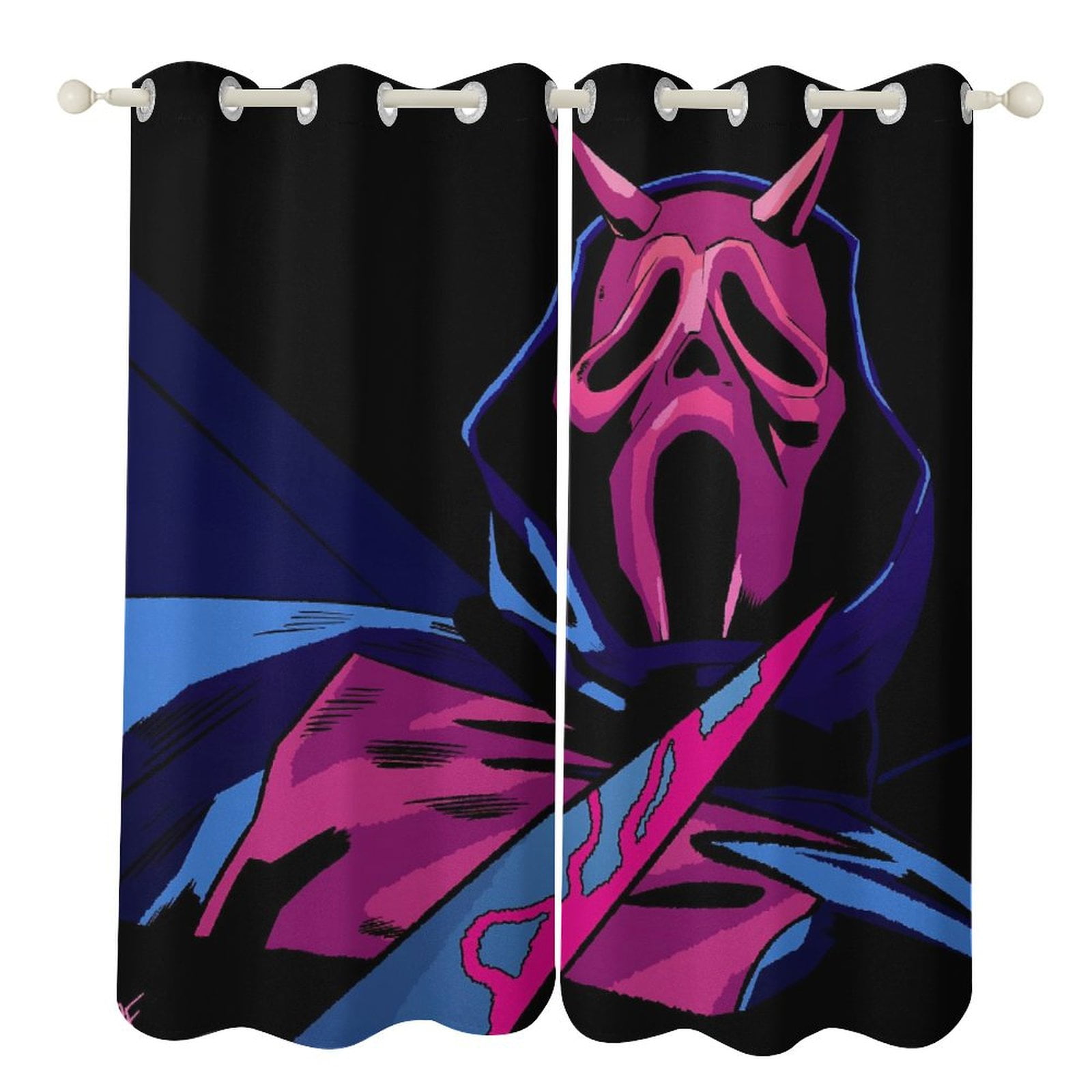 Ghostface Perforated Curtain Blackout Curtains Decorative Apartment ...