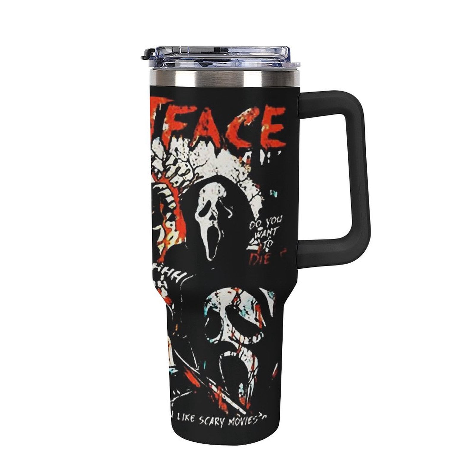 Ghostface Sc-ream 40oz Water Bottle Fits in Cup Holder Stainless Steel ...