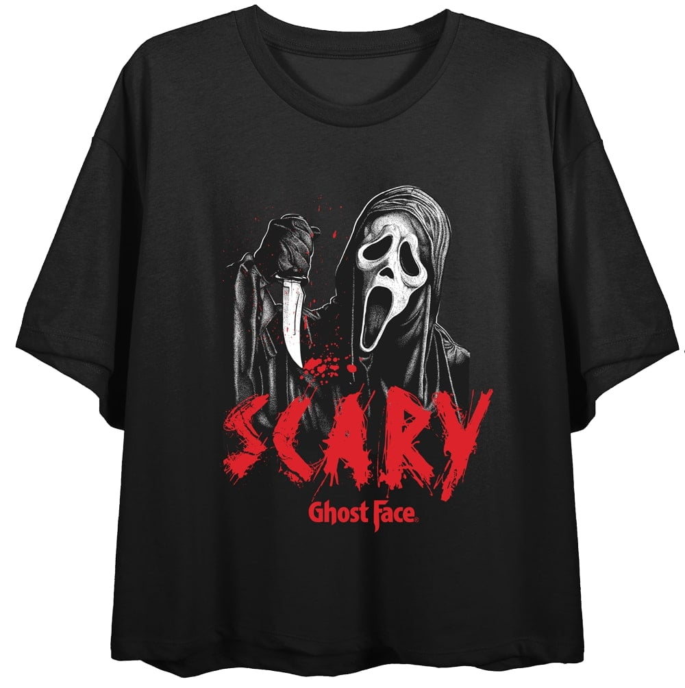 Ghostface Scary Women's Black Crop T-Shirt-XS - Walmart.com