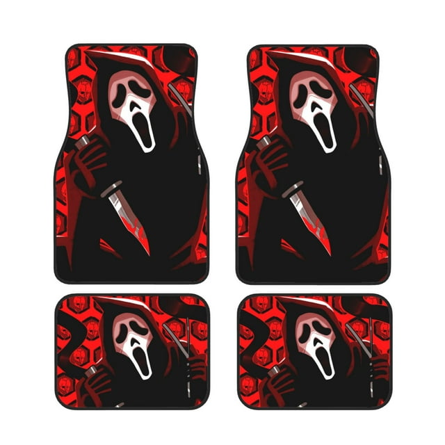 Ghostface Scream Horror Car Floor Mat Set 4-Piece Front/Rear Auto Foot ...