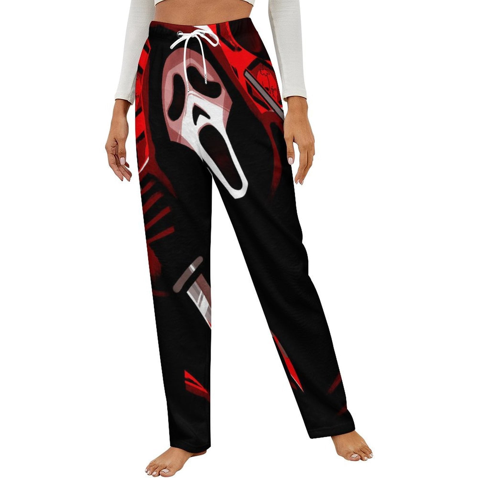 Ghostface Scream Horror Flannel Women's Pajama Pants Bottoms Sleepwear ...