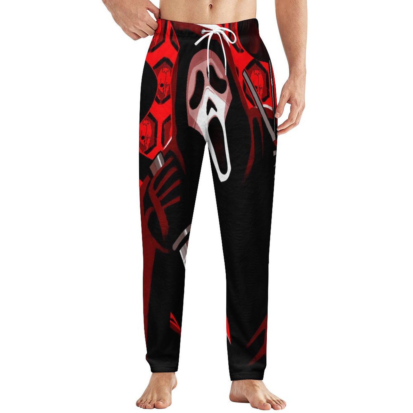 Ghostface Scream Horror Plush Men's Pajama Pants Bottoms Fashion Loose ...