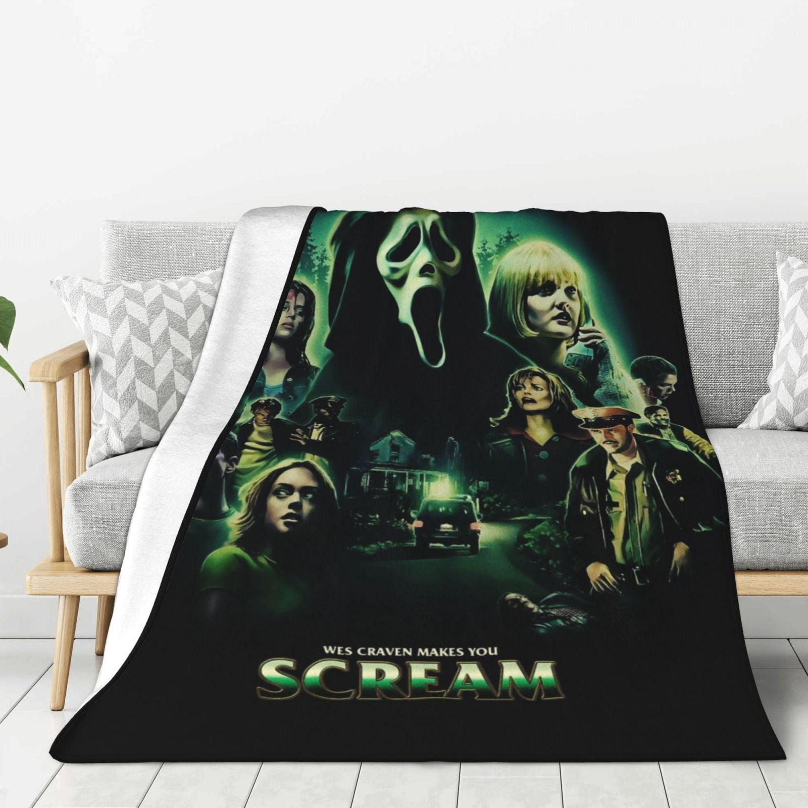 Ghostface Scream Poster Blanket Cozy Soft Fleece Flannel Bed Blanket ...