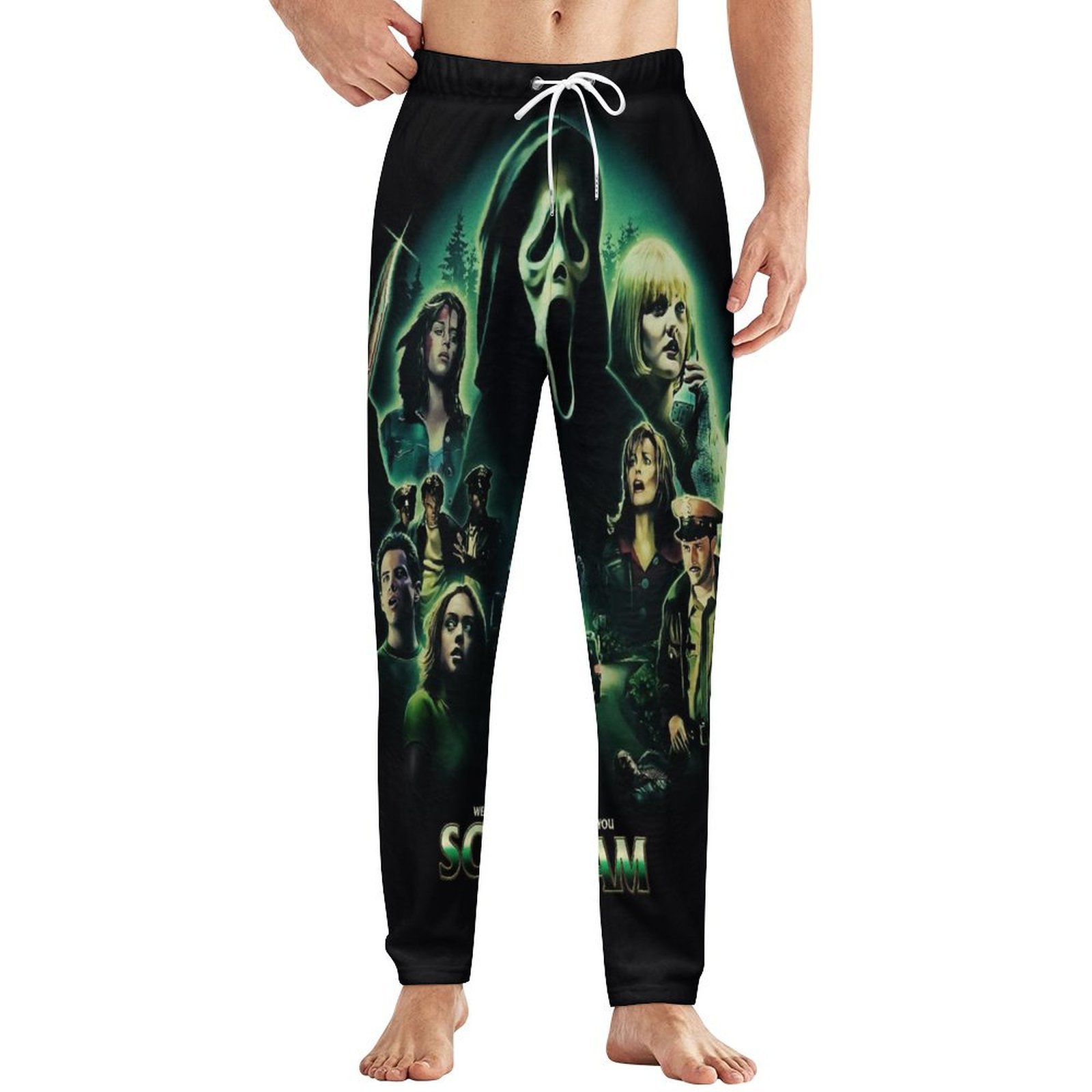 Ghostface Scream Poster Plush Men's Pajama Pants Bottoms Fashion Loose ...