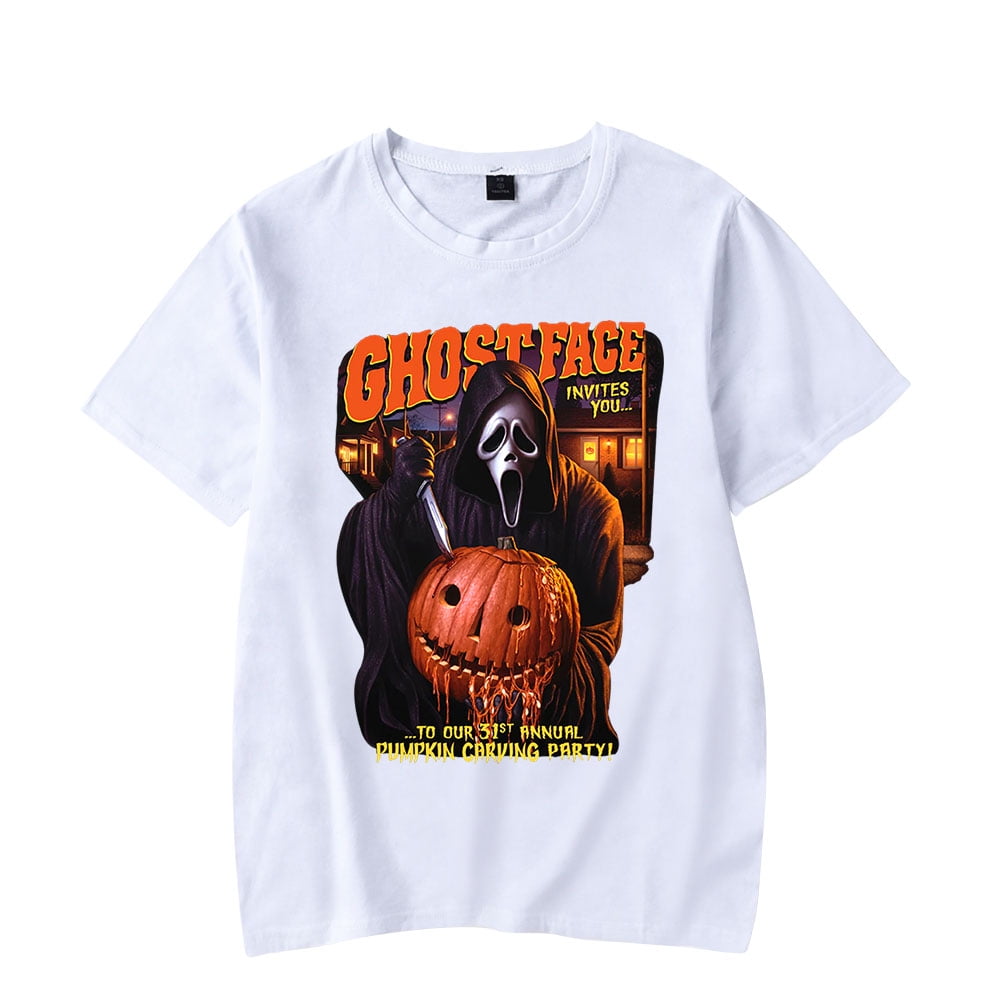 Ghostface Scream Tshirt Halloween Cosplay Merch Summer Scary Movie Tee ...