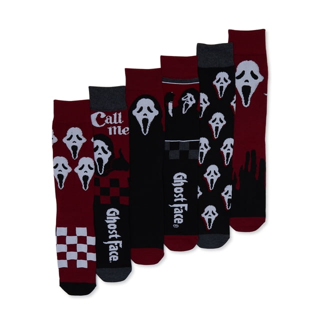 Ghostface Socks, 6-Pack - Walmart.com