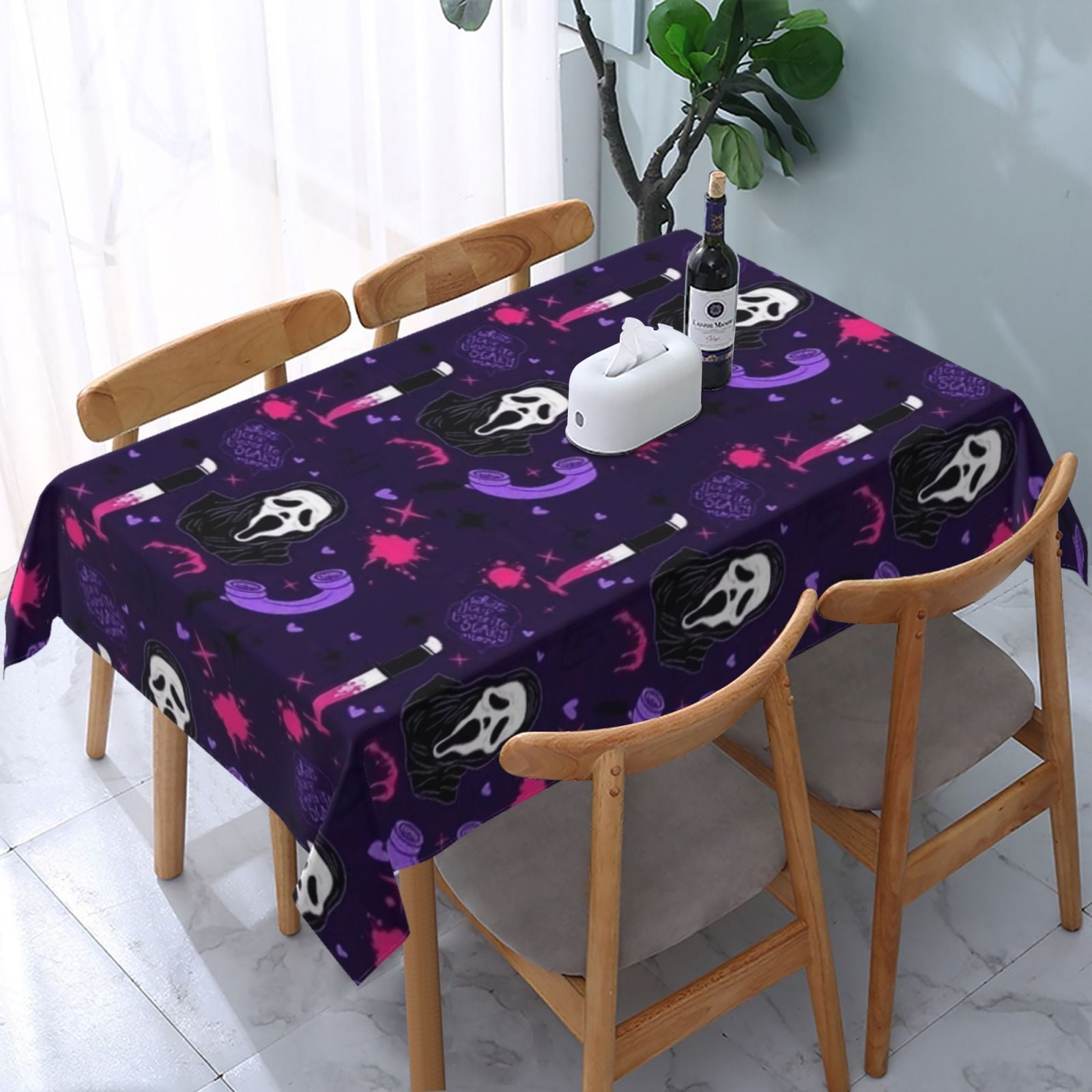 Ghostface Tablecloth Halloween Rectangle Versatile Stylish Table Cover ...