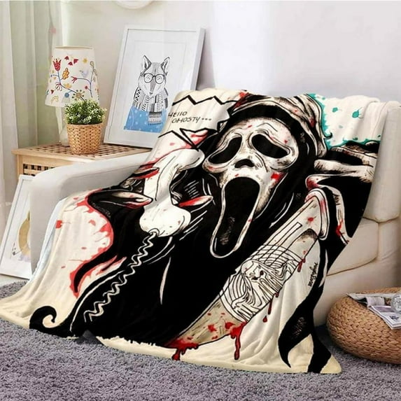 Ghostface Throw Blanket Ultra-Soft Warm & No Pilling Mask Horror ...