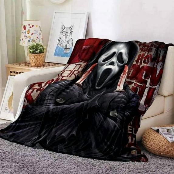 Ghostface Throw Blanket Ultra-Soft Warm & No Pilling Mask Horror ...