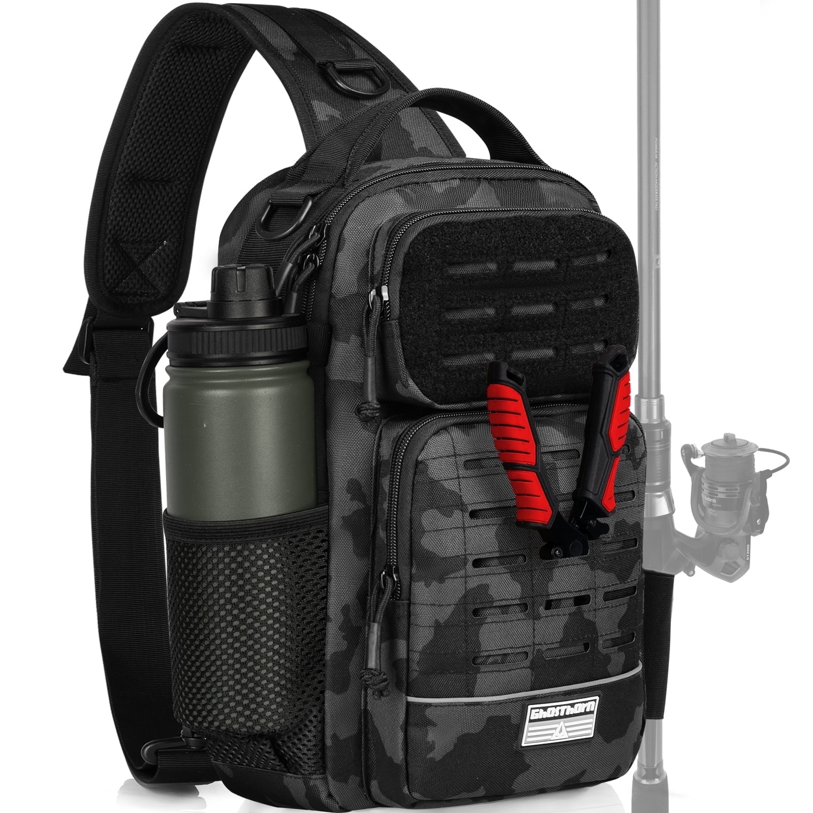 Ghosthorn Fishing Backpack Tackle Sling Bag -Lightweight Sling Tackle ...