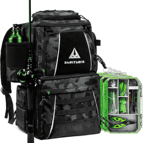 KastKing Water-Resistant Fishing Tackle Backpack with Rod Holders, 14 ...