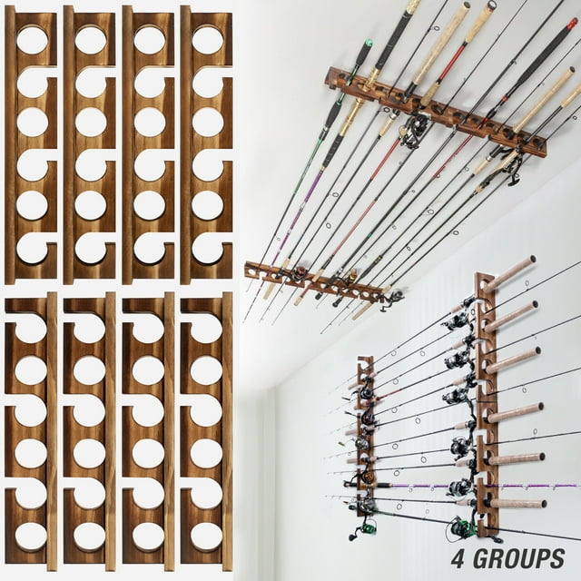 Ghosthorn Holds Up to 24 Rods Fishing Pole Rod Racks Wall or Ceiling ...