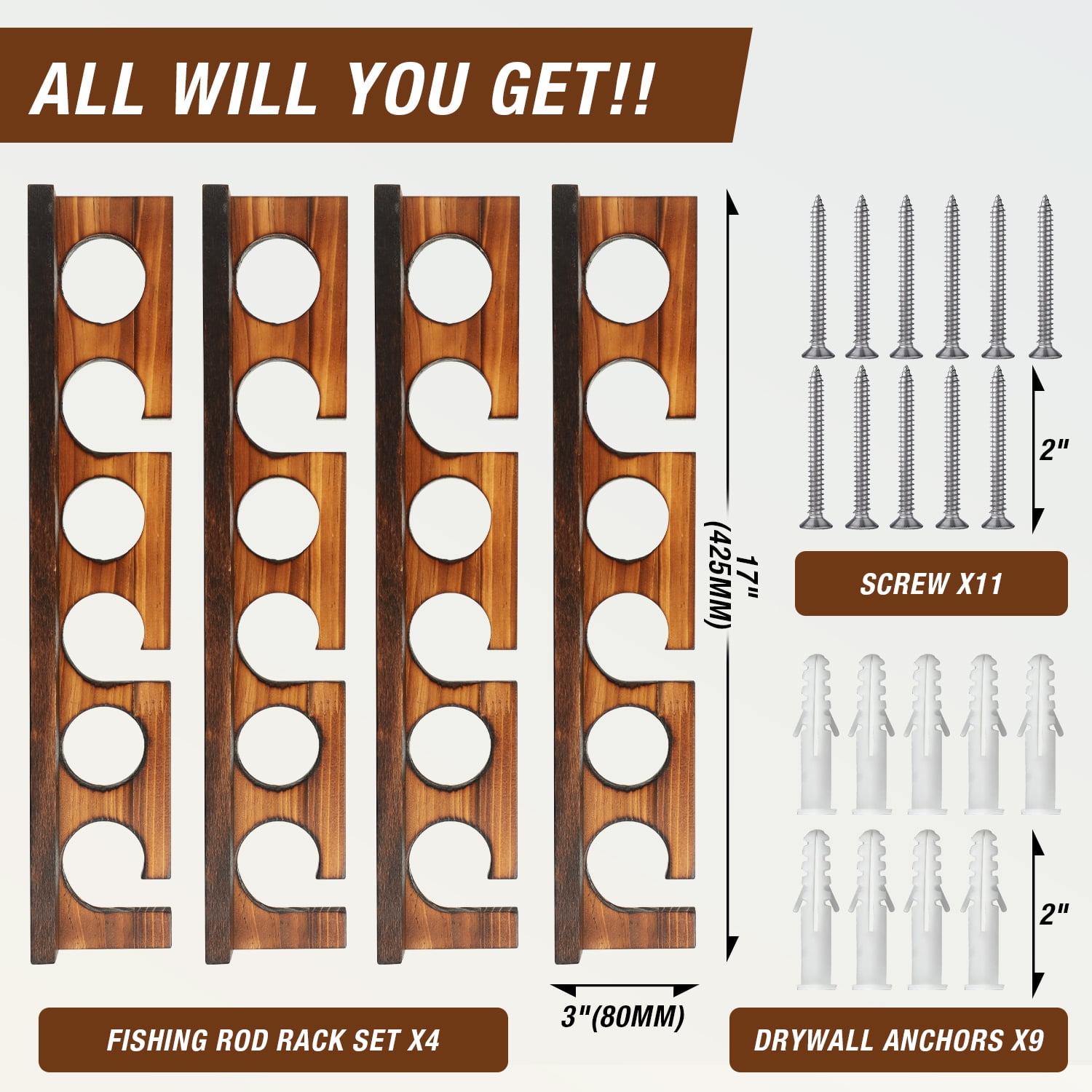 Ghosthorn Holds Up to 12 Rods Fishing Pole Racks Wall or Ceiling ...