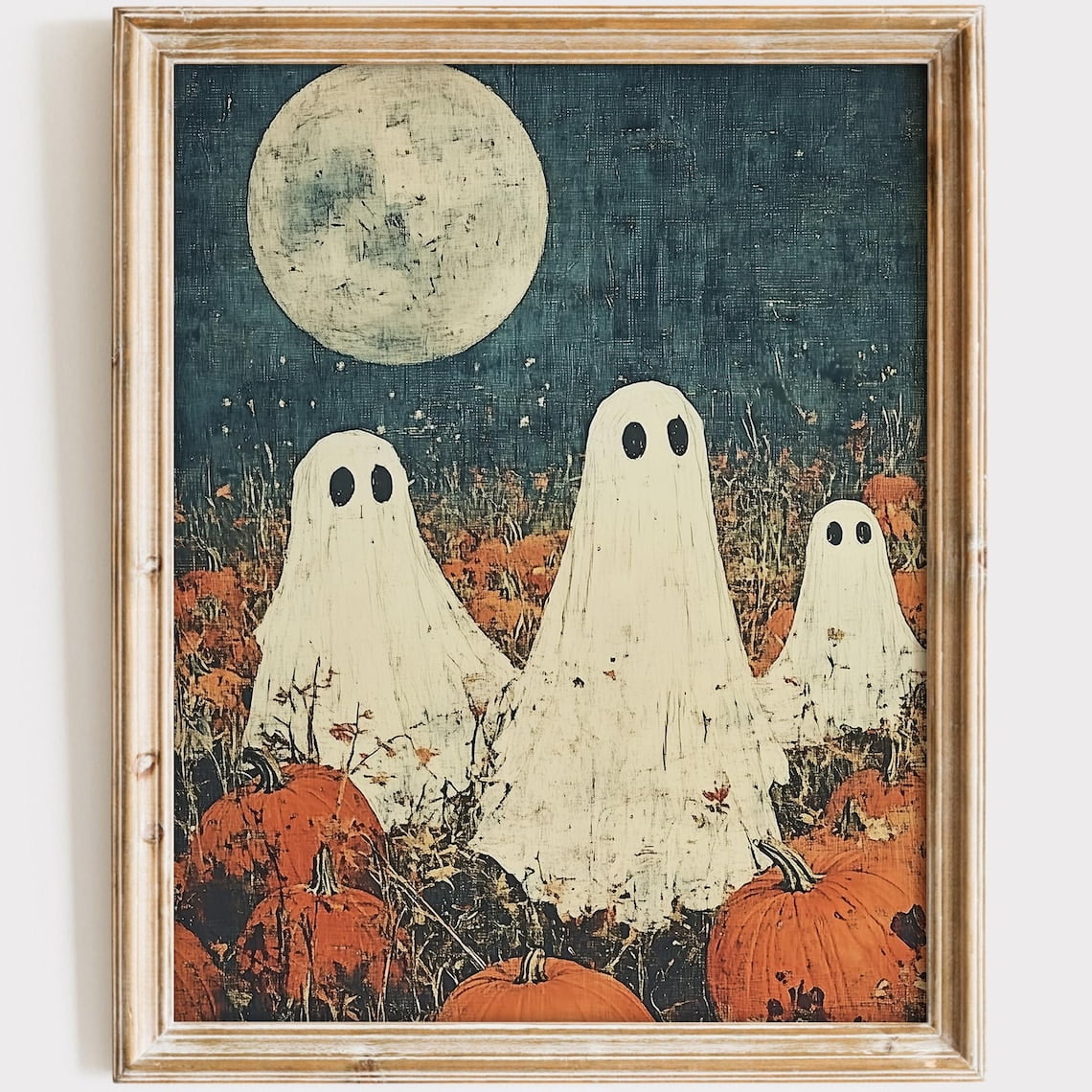Ghostly Boo Crew Art Print Fun Seasonal Ation UNFRAMED Poster, Wall Art ...