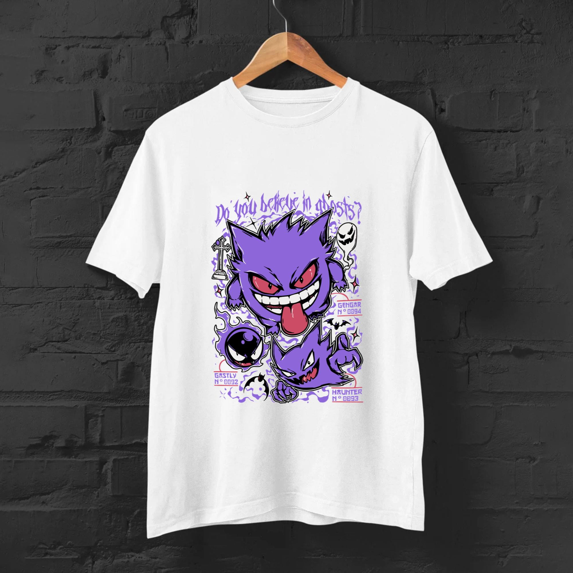 Ghostly Creature Silhouette Shirt, Paranormal Spirit Design, Gamer Style Shirt, Japanese ...