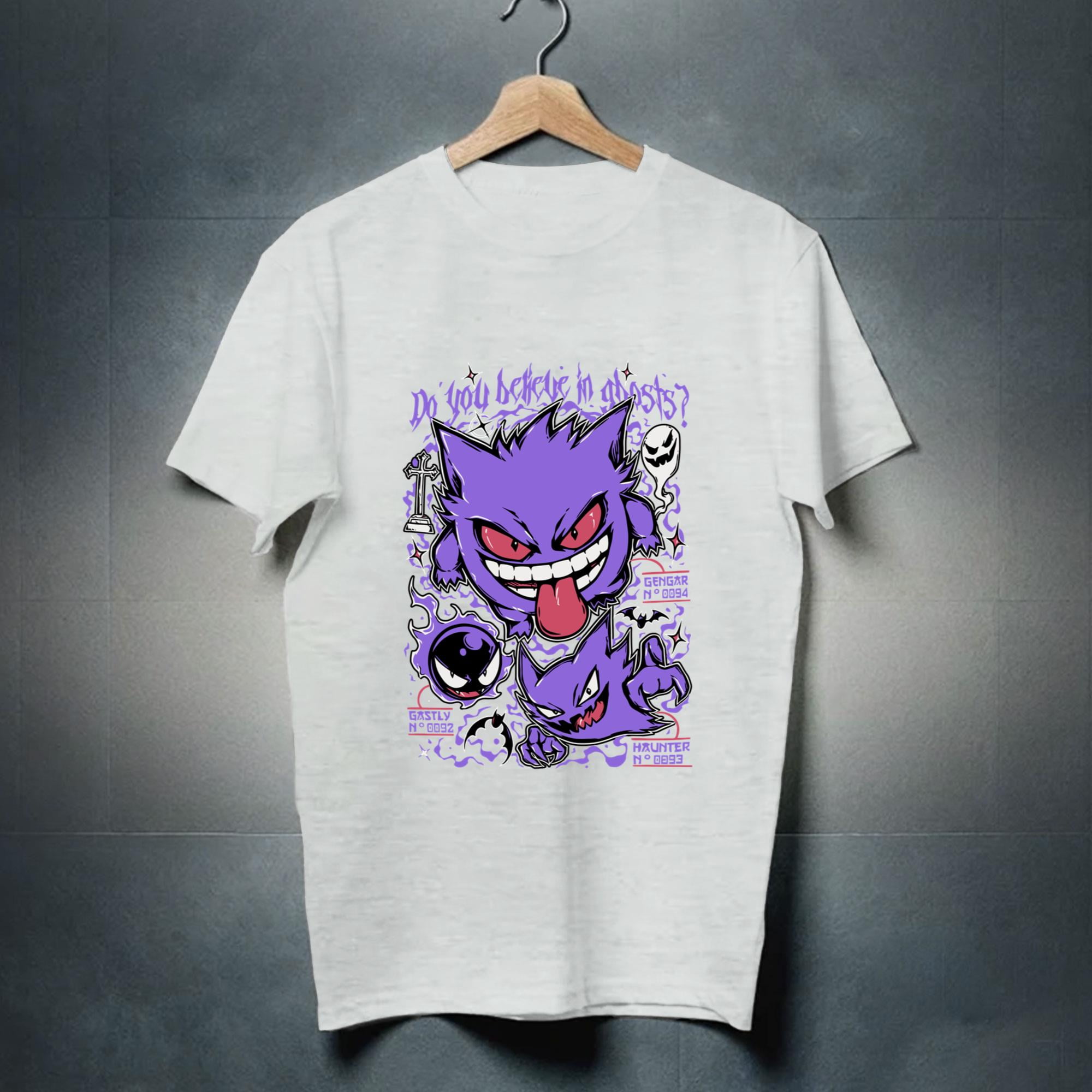 Ghostly Creature Silhouette Shirt, Paranormal Spirit Design, Gamer Style Shirt, Japanese ...