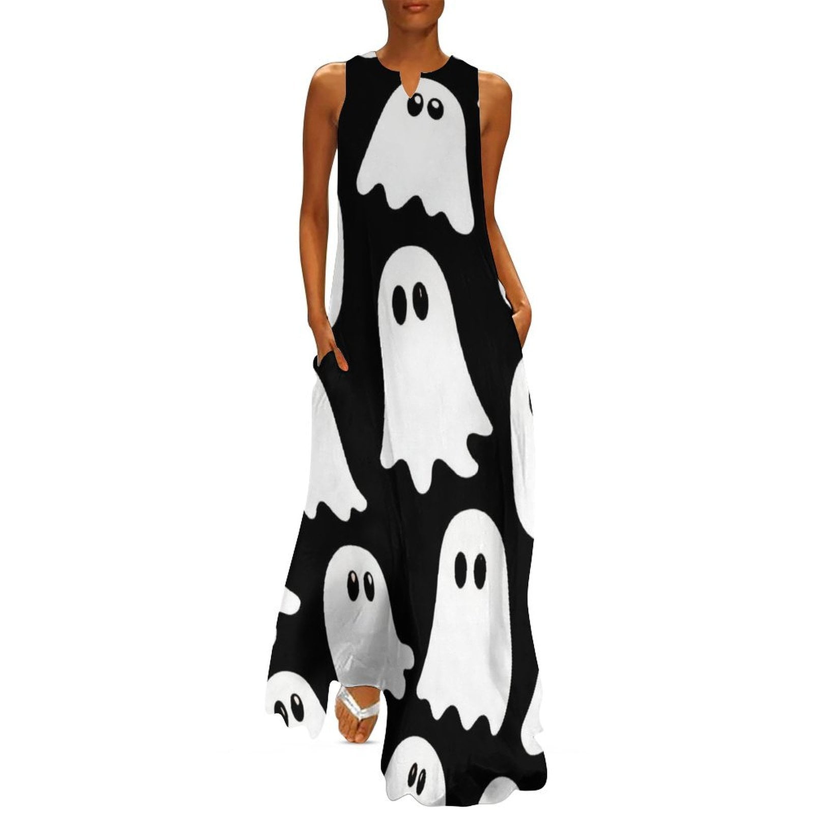 Ghostly Halloween Pattern Long Dress luxury evening dresses women clothing new arrivals prom ...