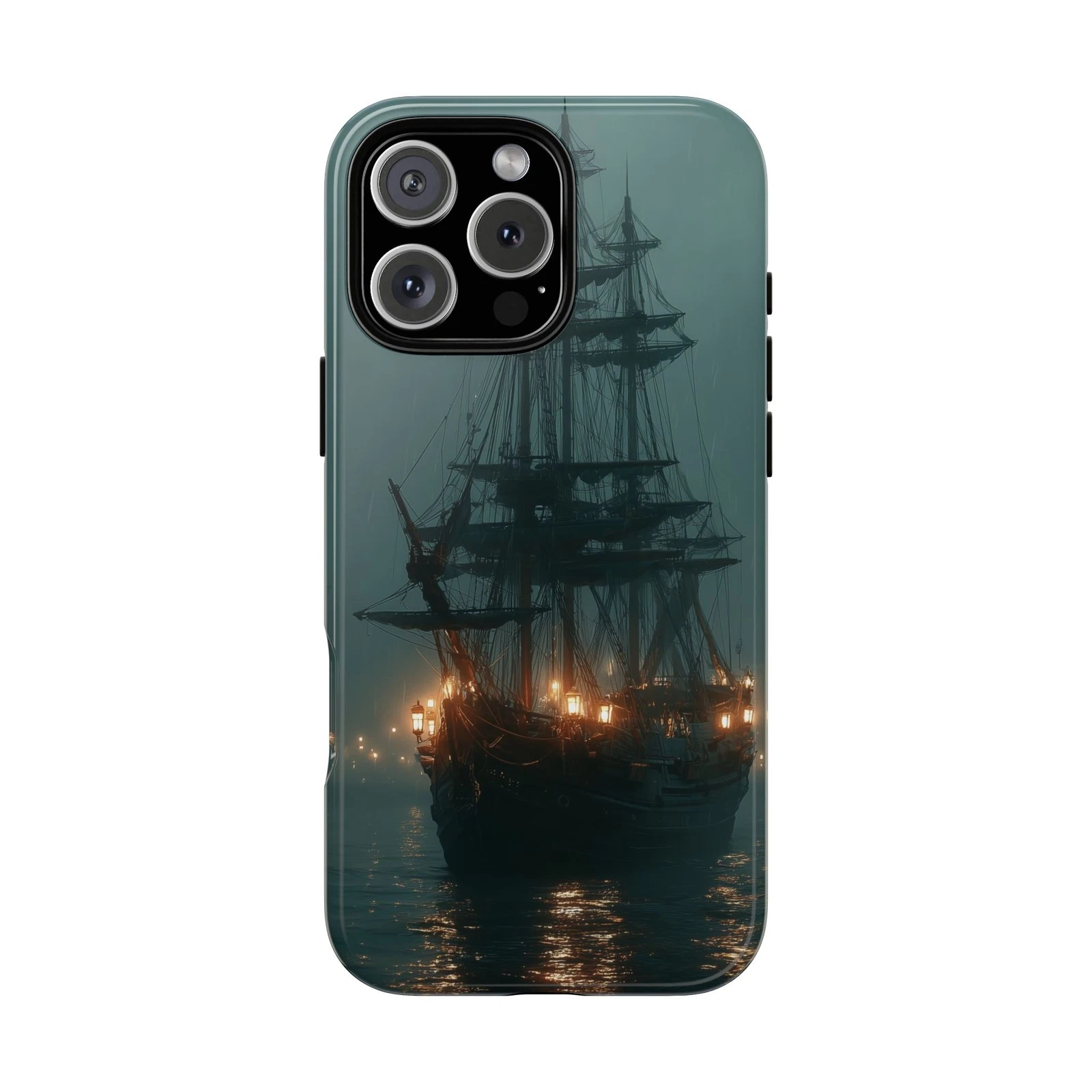 Ghostly Pirate Ship Foggy Sea Adventure Phone Case for iPhone 17 to 11 ...