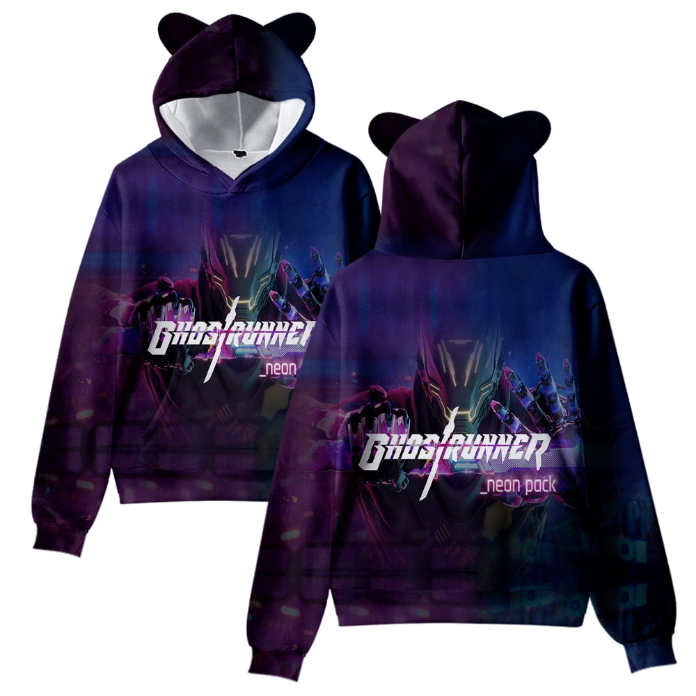 Ghostrunner 2 Game 3D Print Cosplay Men/Women Bear Ears Kawaii Hoodie ...