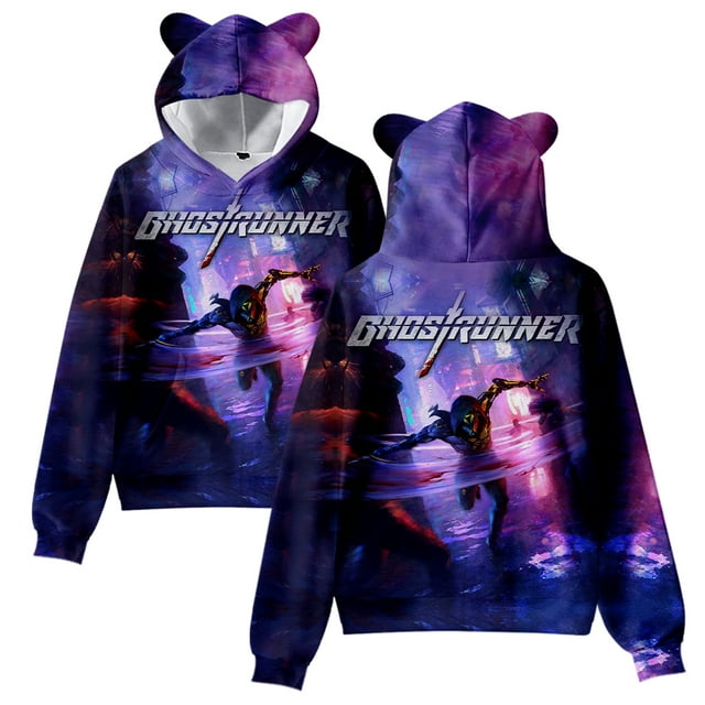 Ghostrunner 2 Game 3D Print Cosplay Men/Women Bear Ears Kawaii Hoodie ...
