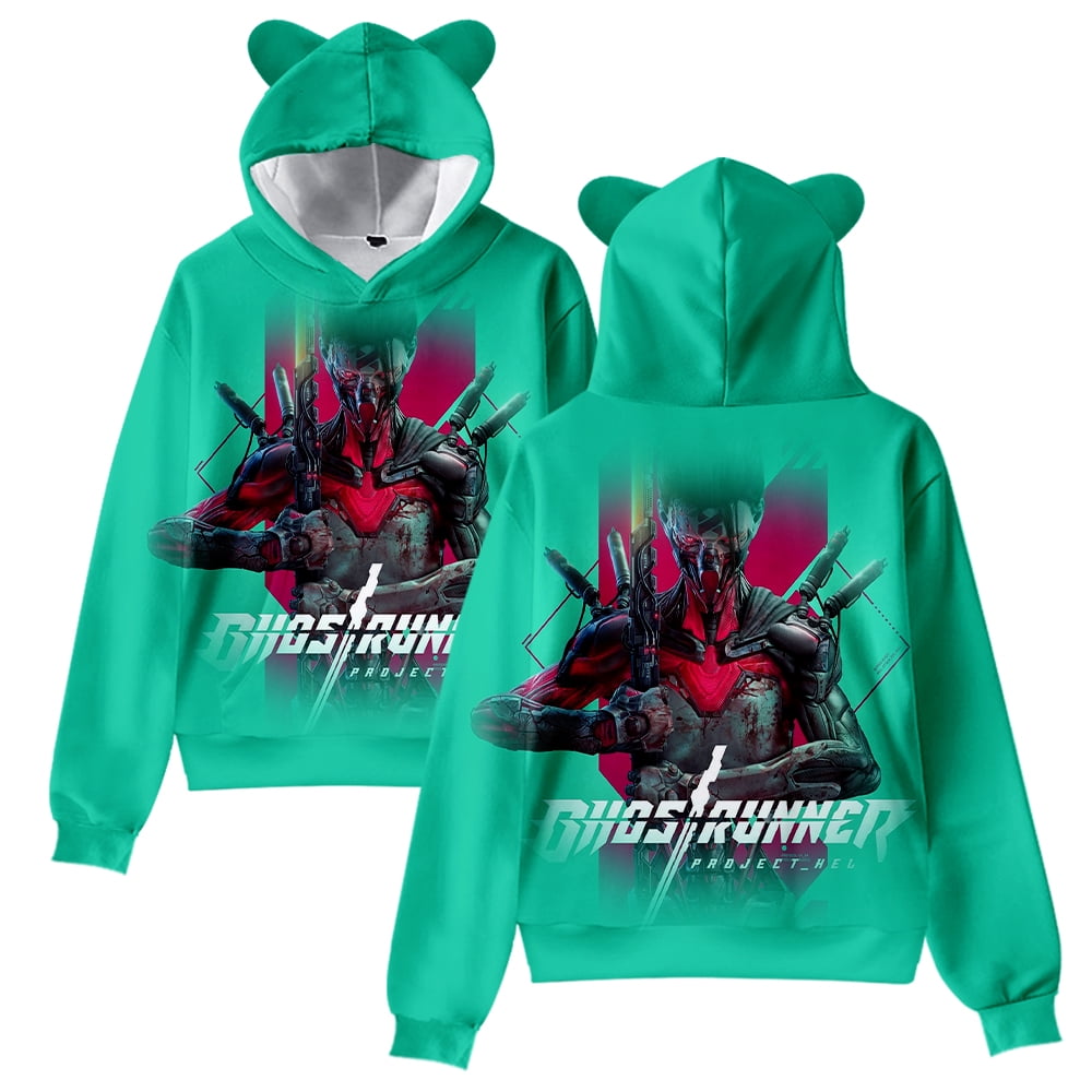 Ghostrunner 2 Game 3D Print Cosplay Men/Women Bear Ears Kawaii Hoodie ...
