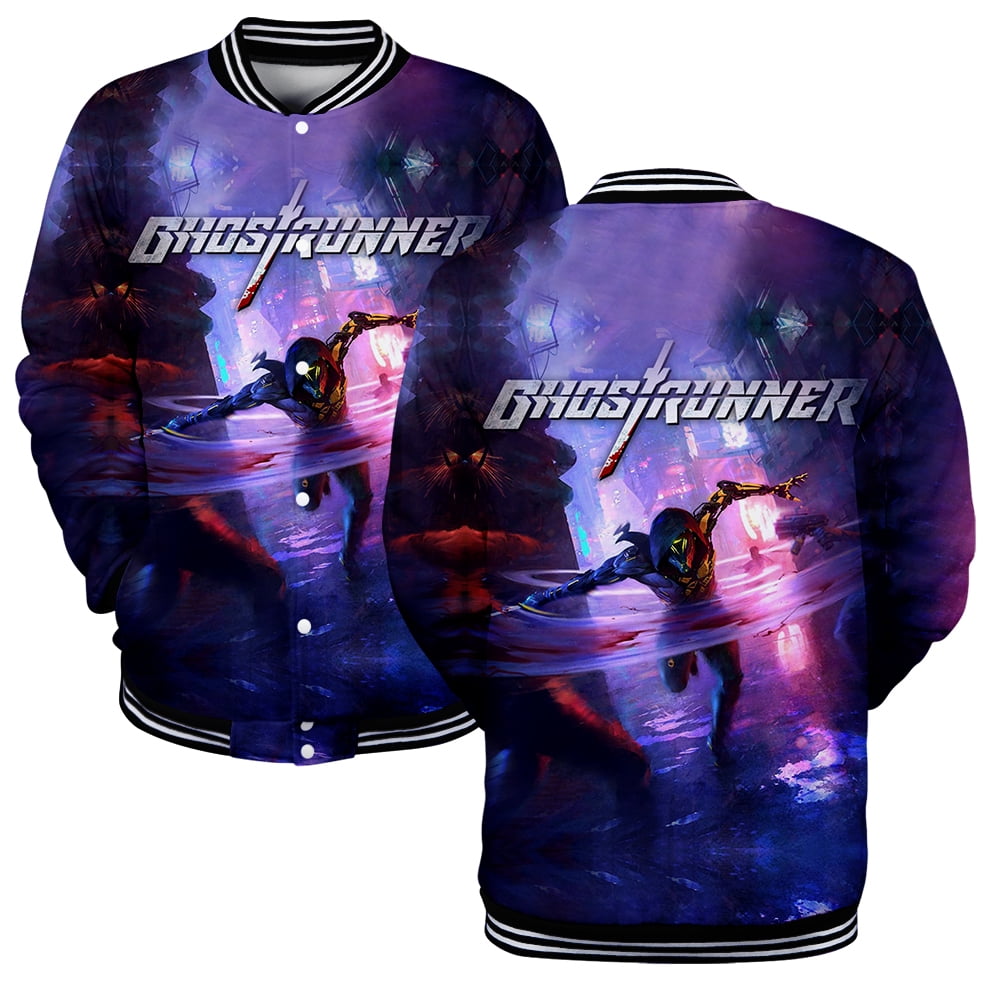 Ghostrunner 2 Game Merch Button Jacket Baseball Bomber Jacket Kawaii ...