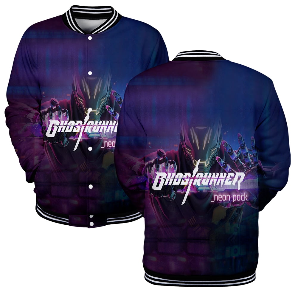 Ghostrunner 2 Game Merch Button Jacket Baseball Bomber Jacket Kawaii ...