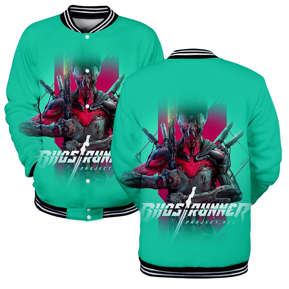 Ghostrunner 2 Game Merch Button Jacket Baseball Bomber Jacket Kawaii ...