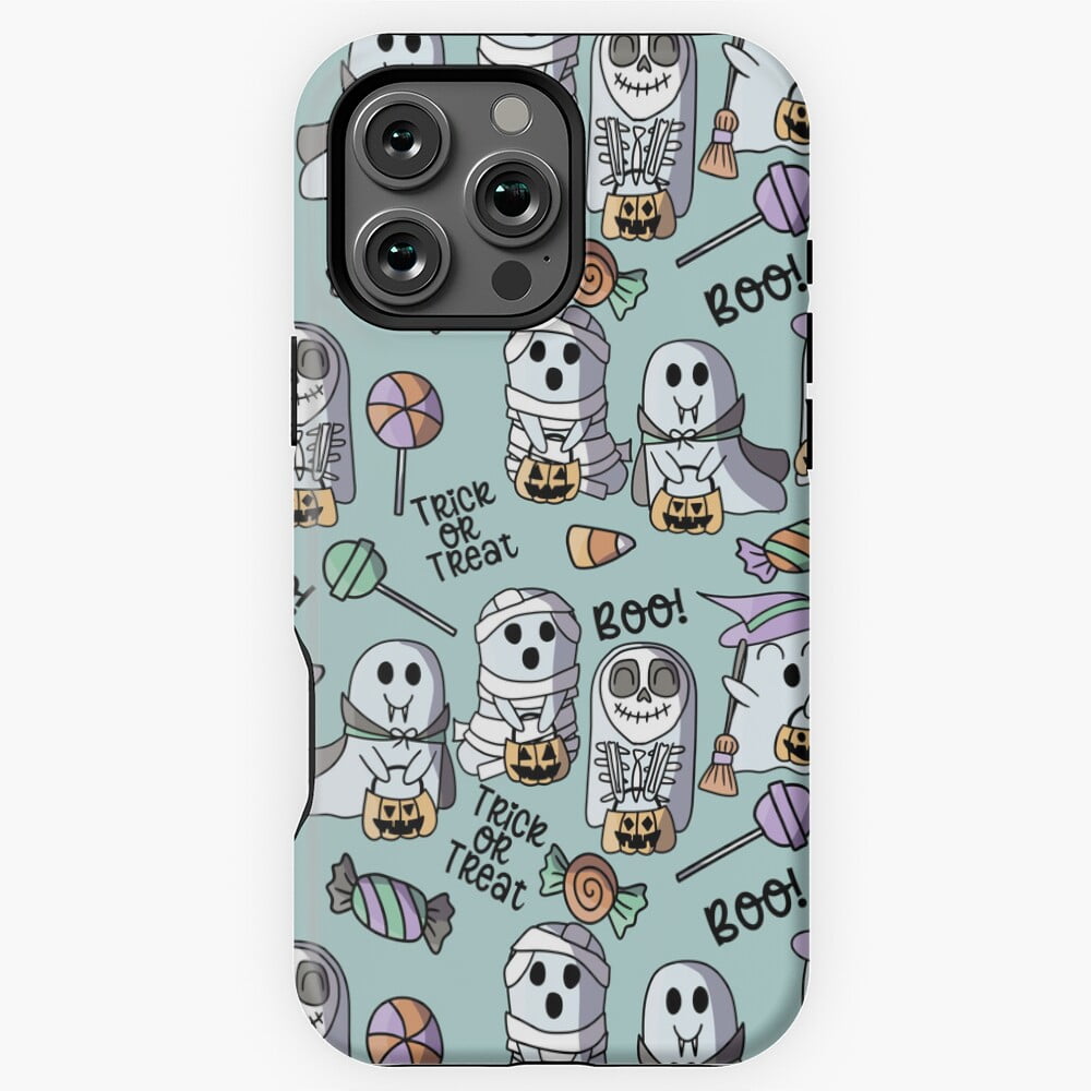 Ghosts Go Trick or Treating Art Phone Case for iPhone 16 15 14 13 12 11 ...