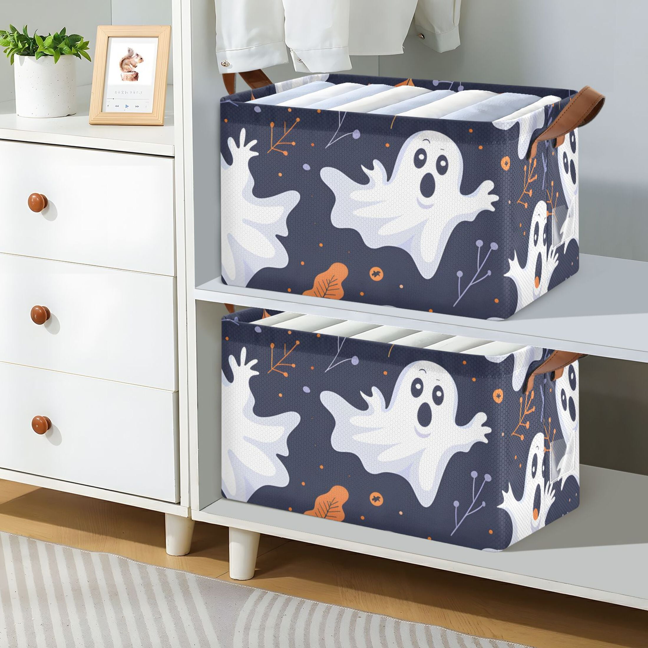 Ghosts Halloween Foldable Storage Large Fabric Storage Baskets ...