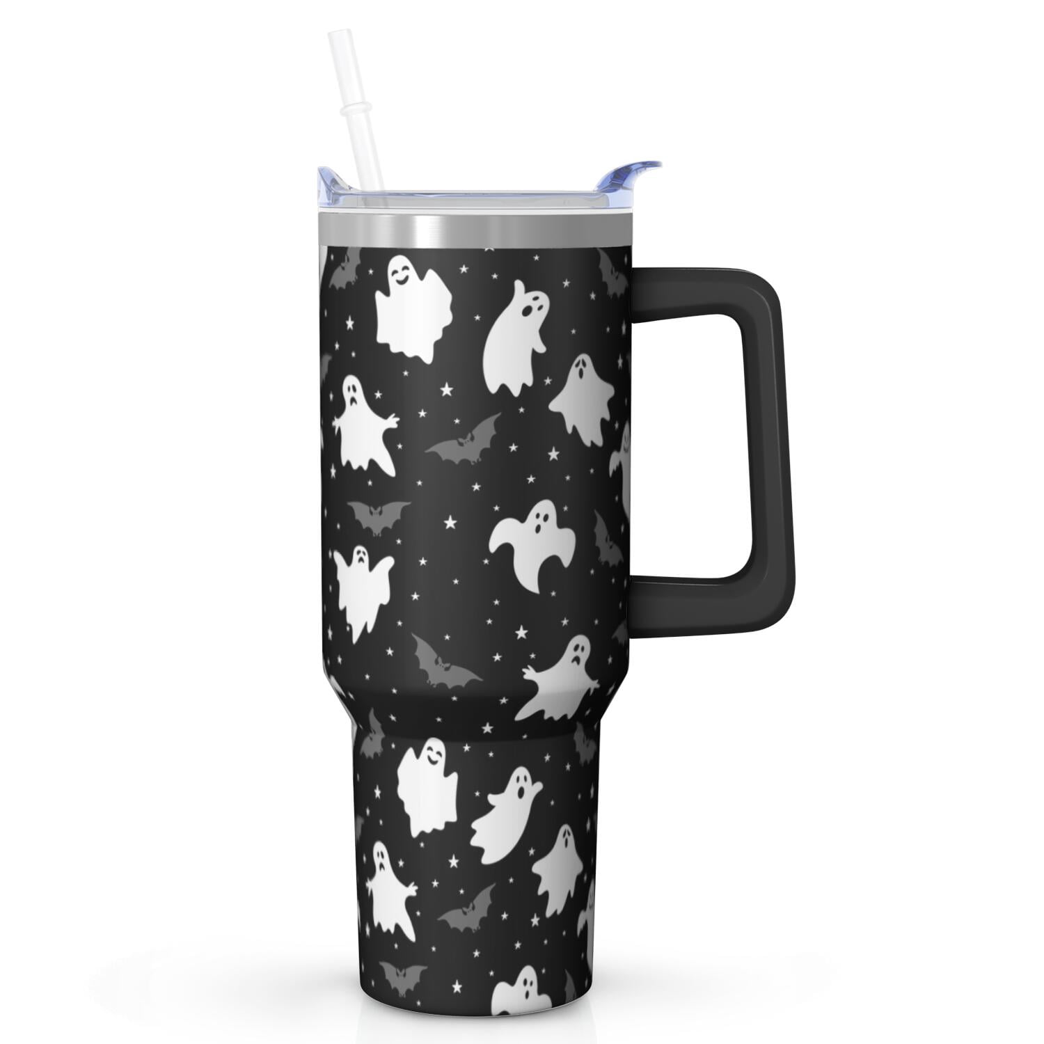 Ghosts Halloween Tumbler 40oz with Handle - Spooky Double Wall ...