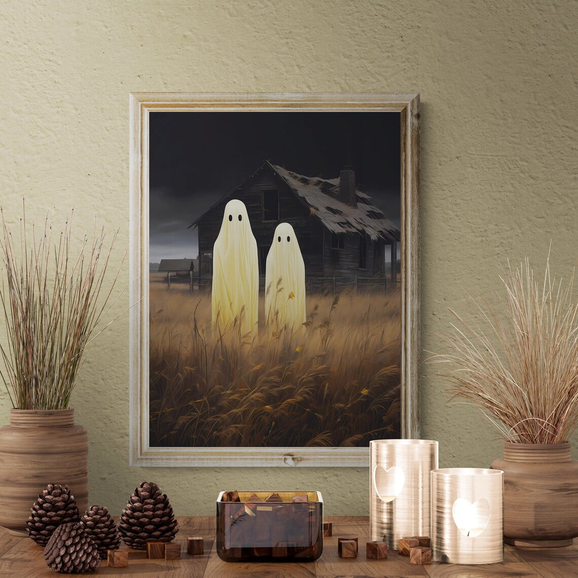 Ghosts In Field Print, Ghosts Art Print, Art Print, Decor, Spooky ...