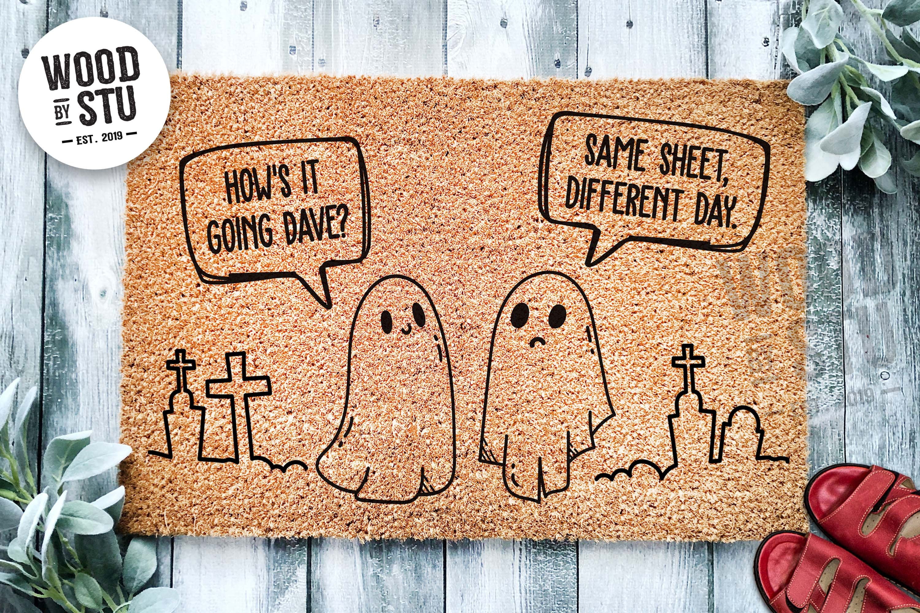 Ghosts Same Sheet Different Day I Love Halloween Door Mat | Funny ...
