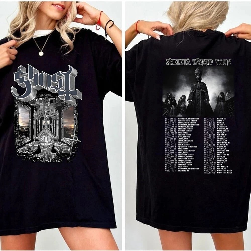 Ghosttt Band Skeleta World Tour 2025 Shirt, Retro Ghosttt Metal Rock Band Shirt - Walmart.com