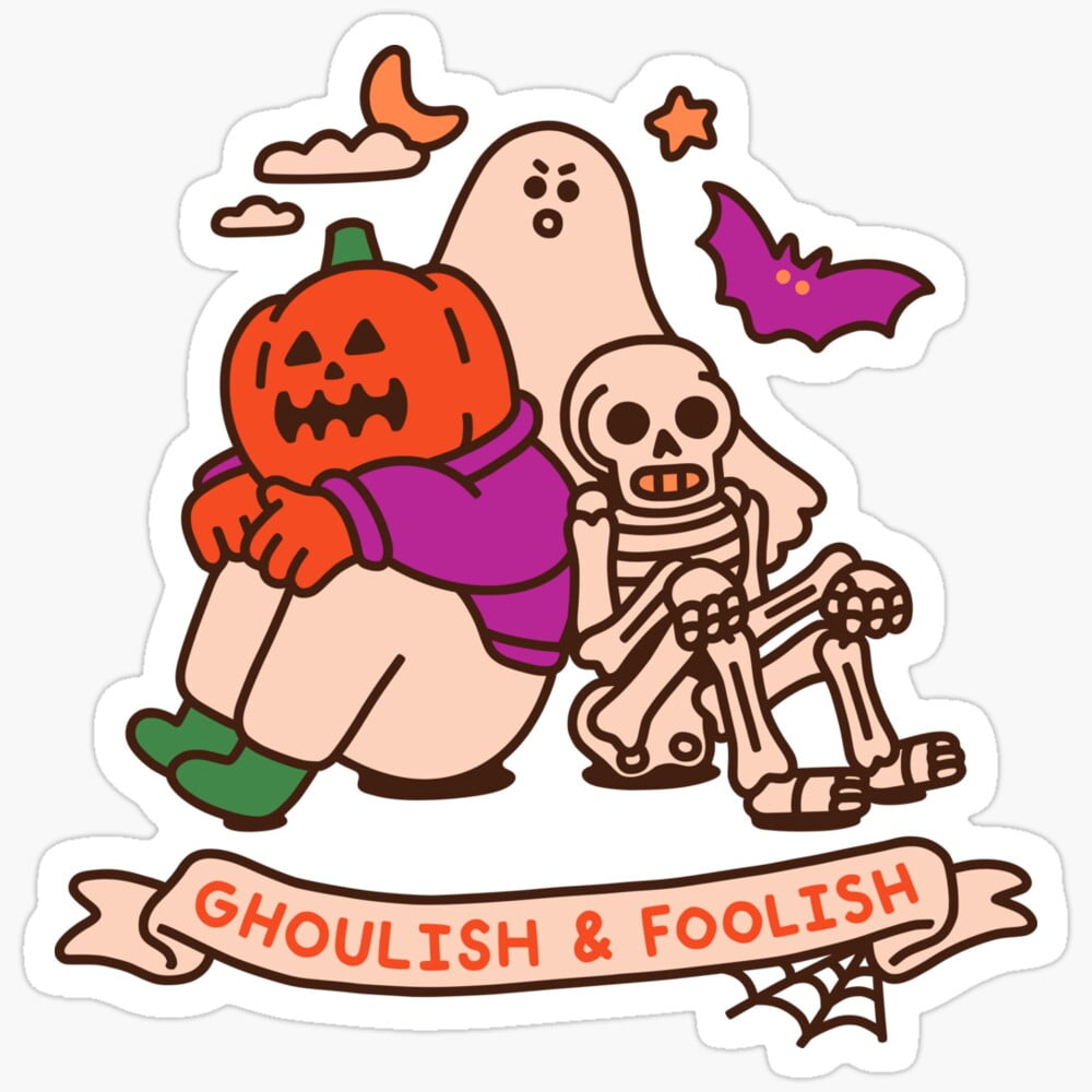 Ghoulish & Foolish Sticker Phone Decal Water Bottle Stickers Car Decals ...
