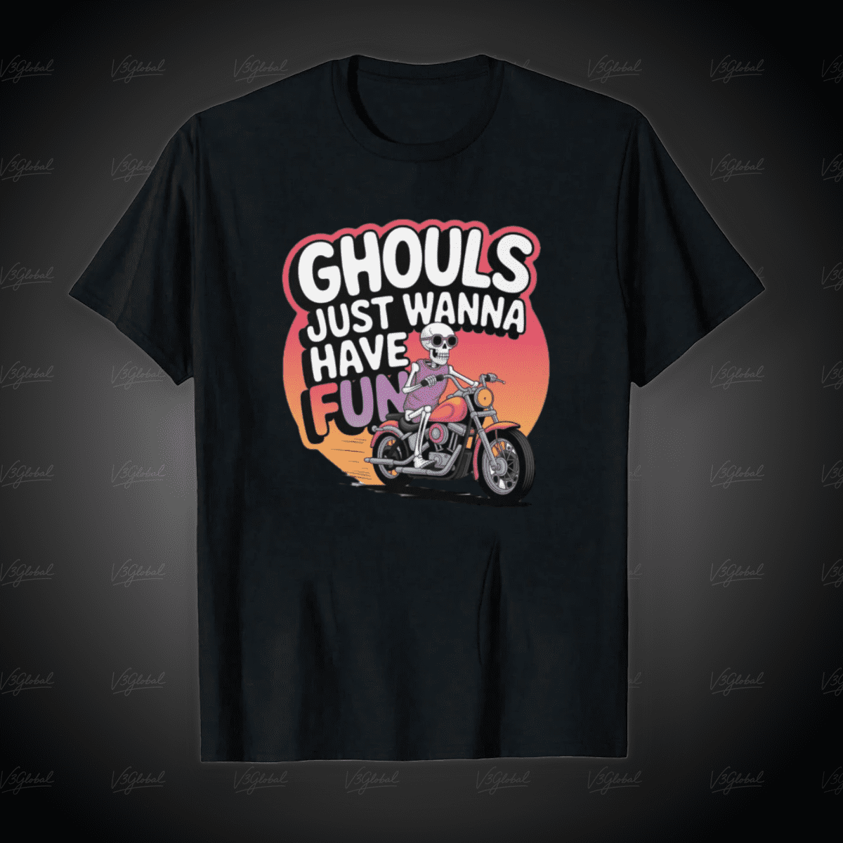 Ghouls Just Wanna Have Fun Biker Ride Skeleton Ghost Unisex T-Shirt, for Men & Women, up to Size ...