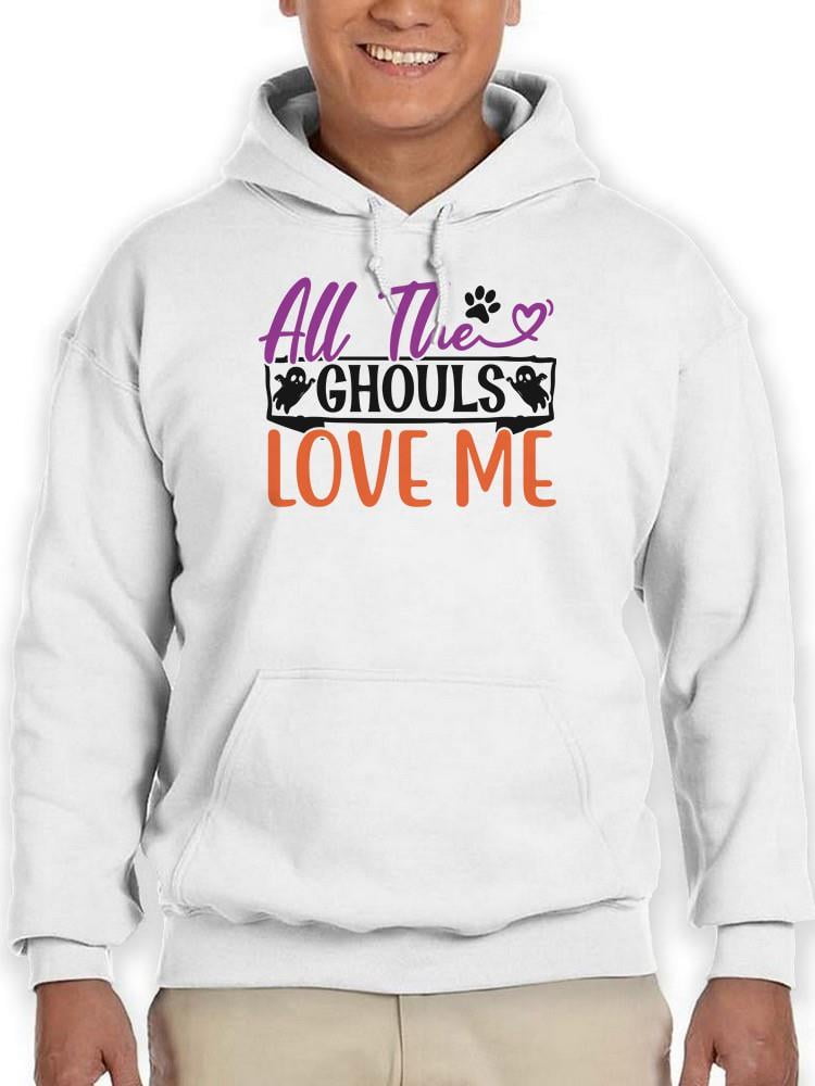 Ghouls Love Me Hoodie Men - Men Hoodie, White, Small - Walmart.com