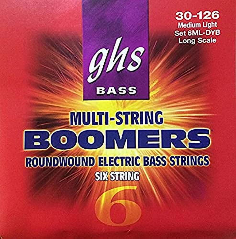 Ghs GHS 6ML-DYB Bass Boomers Roundwound Long Scale Medium Electric Bass Strings - 6-Stri ...