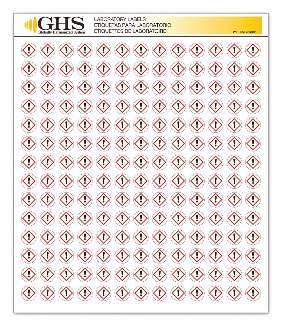 Ghs Safety Label,Exclamation Mark,Gloss,PK1820 GHS1231 - Walmart.com