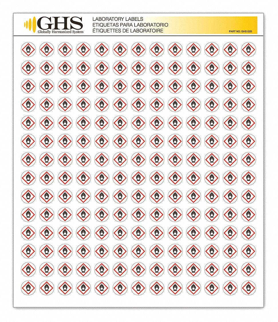 Ghs Safety Label,Flame Over Circle,Gloss,PK1820 GHS1225 - Walmart.com