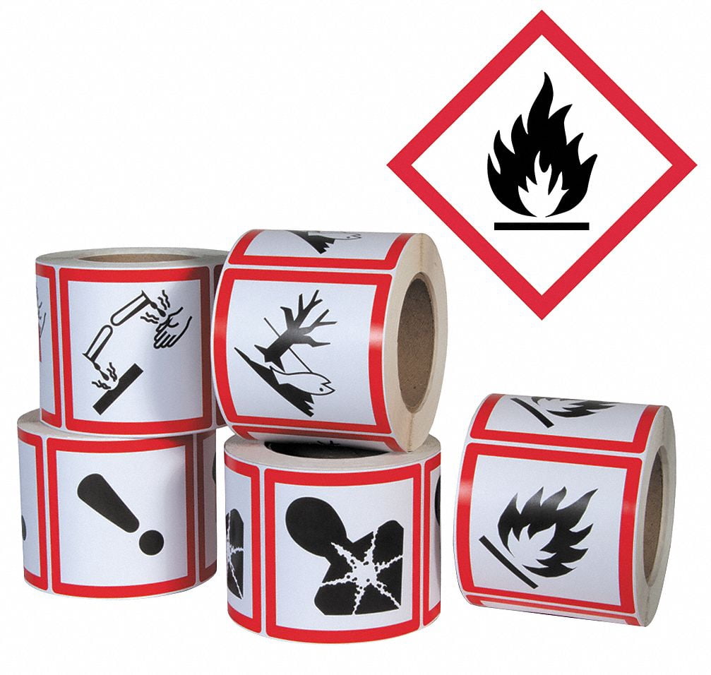 Ghs Safety Pictogram Label,Flame Hazard,PK500 GHS1261 - Walmart.com