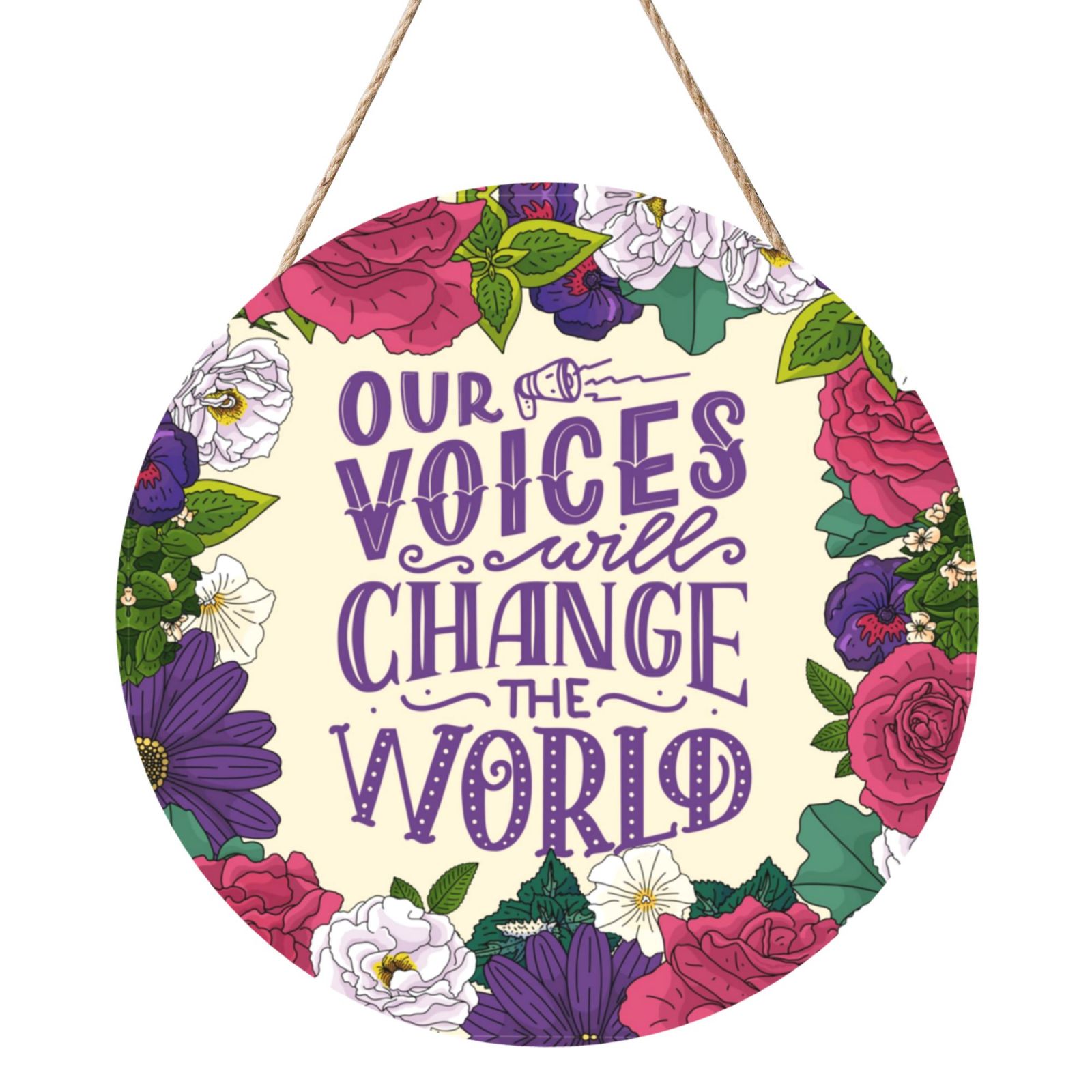 Gi-rls Power Flowers Women'S Equality Day 2025 Wooden Hanging Sign ...