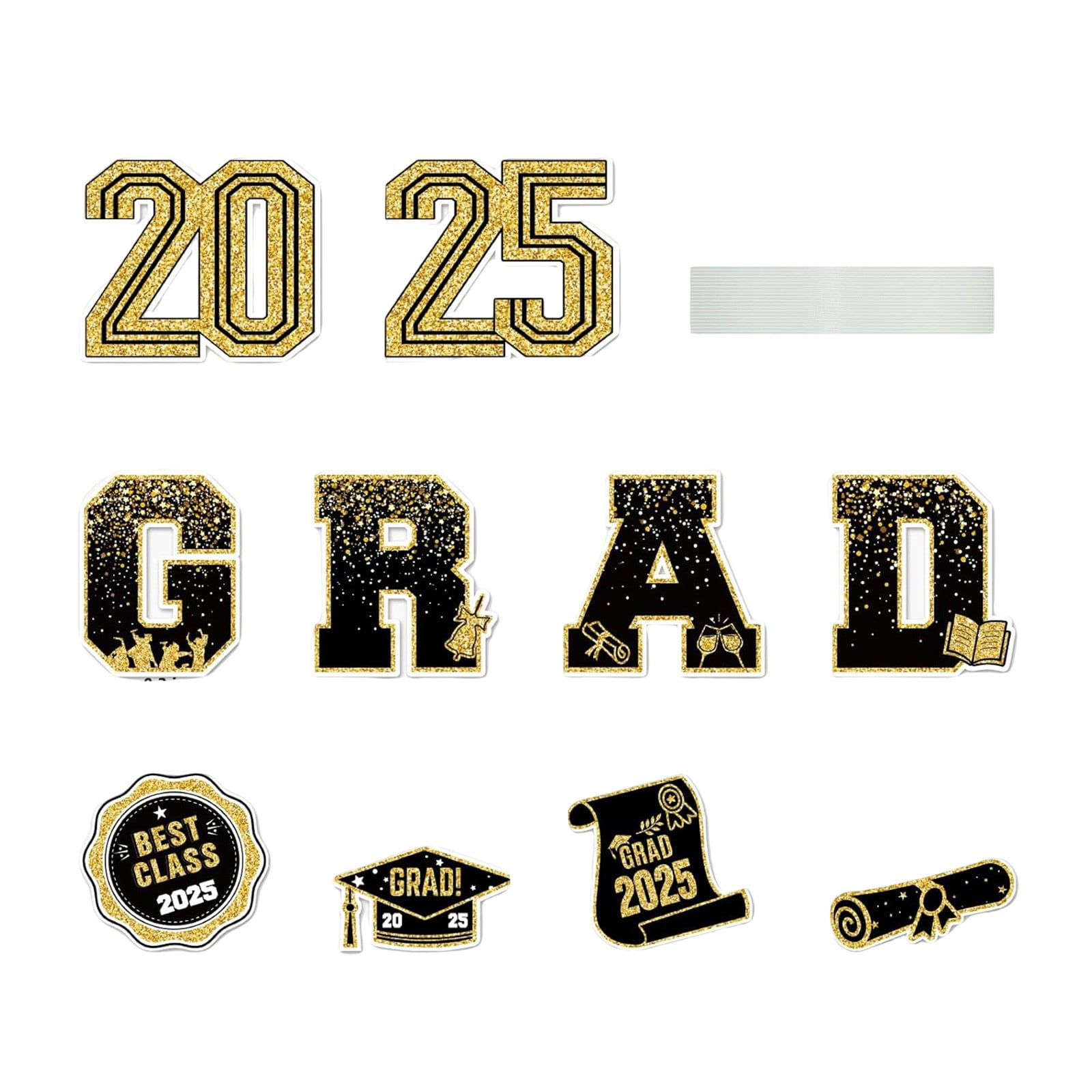 GiLiling 2025 Graduation Photo Backdrop Decor - Campus-Themed Blessing ...