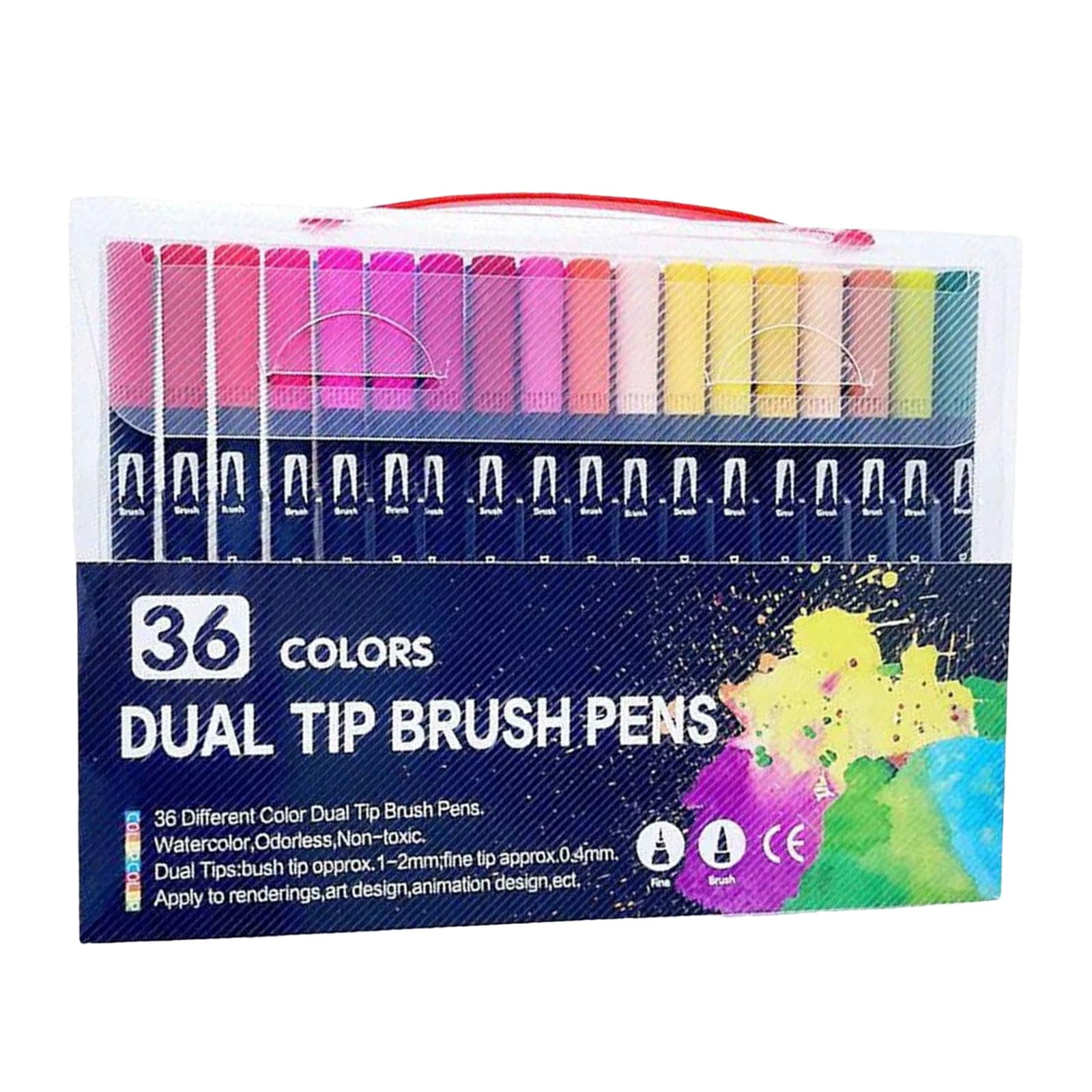 GiLiling 36-Color Brush Tip Art Pens Professional Adult Coloring ...