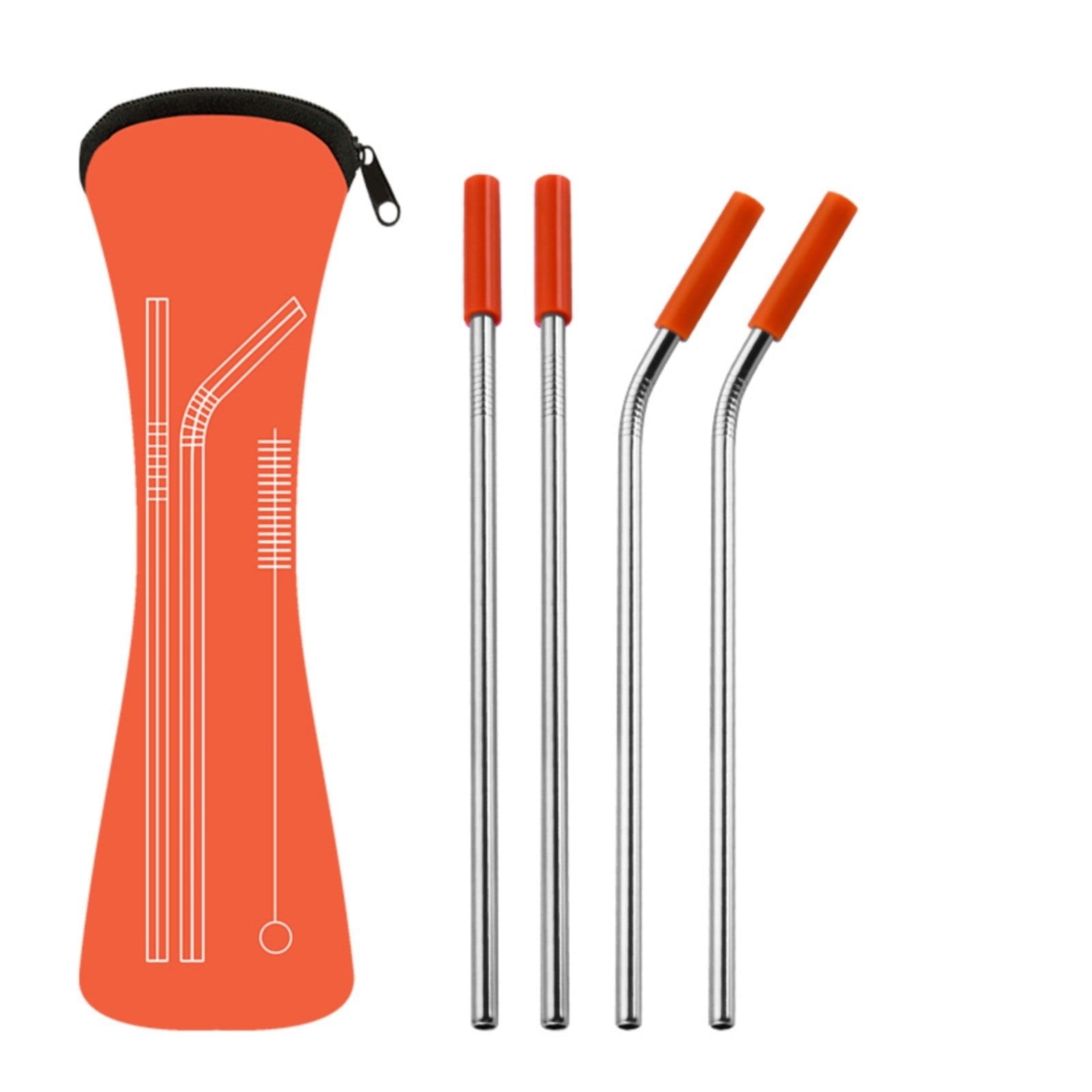 GiLiling 4 Pack Metal Straw with Silicone Tip Metal Stainless Ultra ...