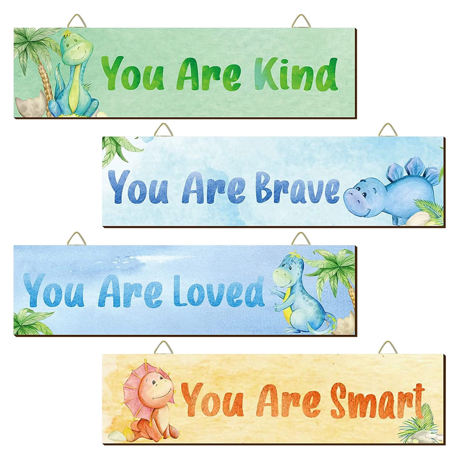 GiLiling 4 Pieces Dinosaur Motivational Wall Art Decors - Dinosaur ...