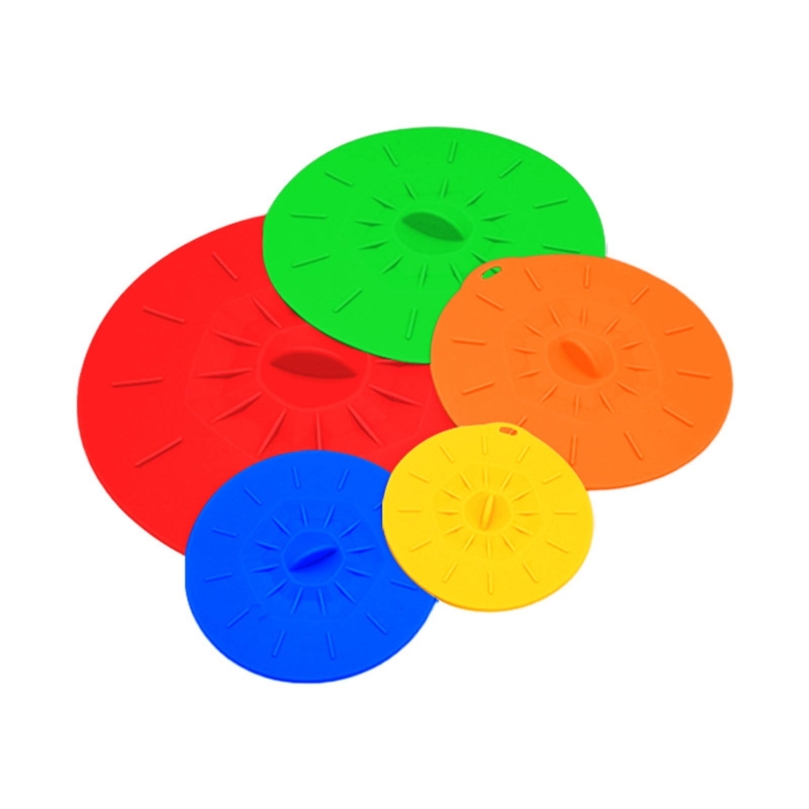 GiLiling 5-Pack Silicone Food Storage Lids (5 Sizes) - Microwave-Safe ...