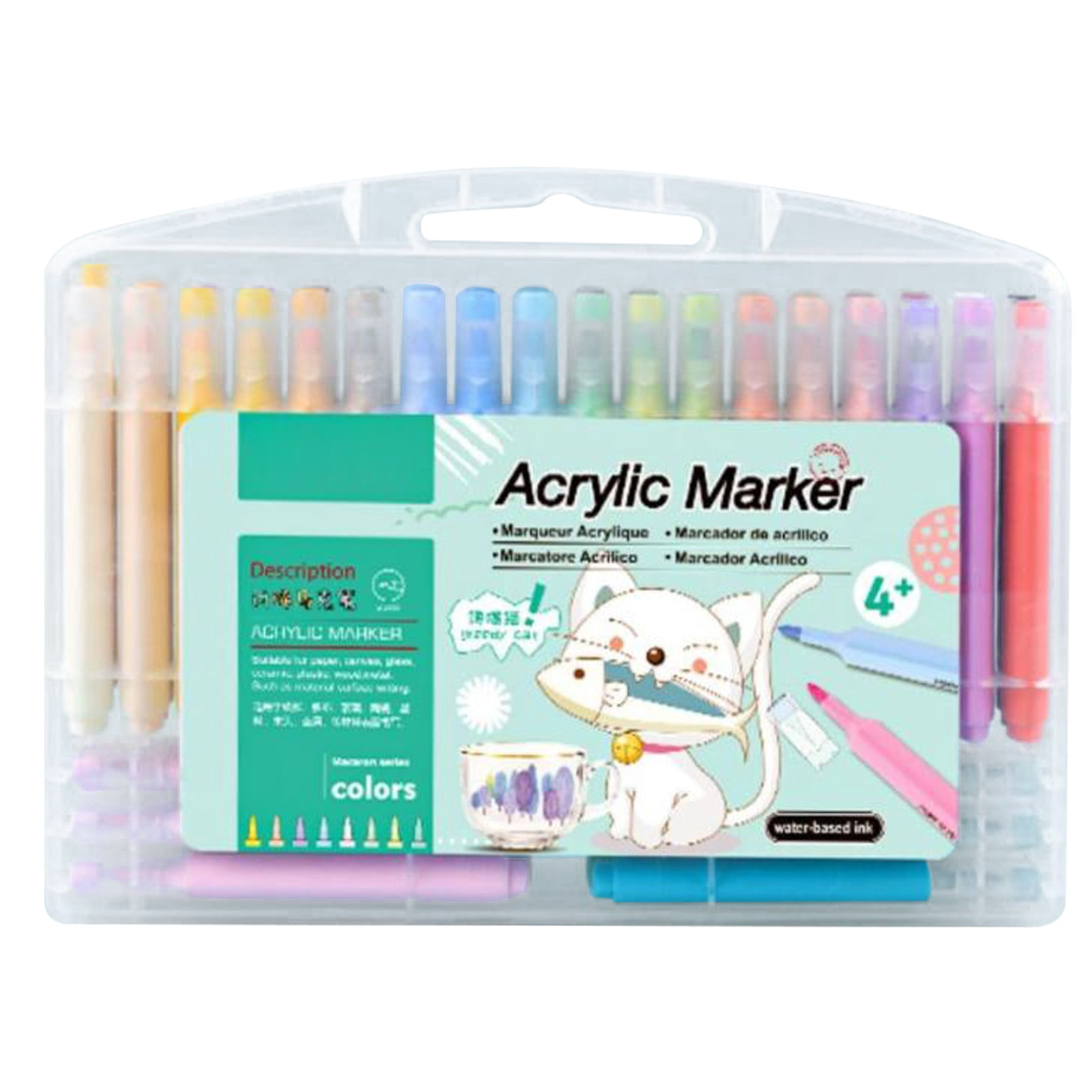 GiLiling Acrylic Marker Water-Resistant Watercolor Art Pen Round Point ...
