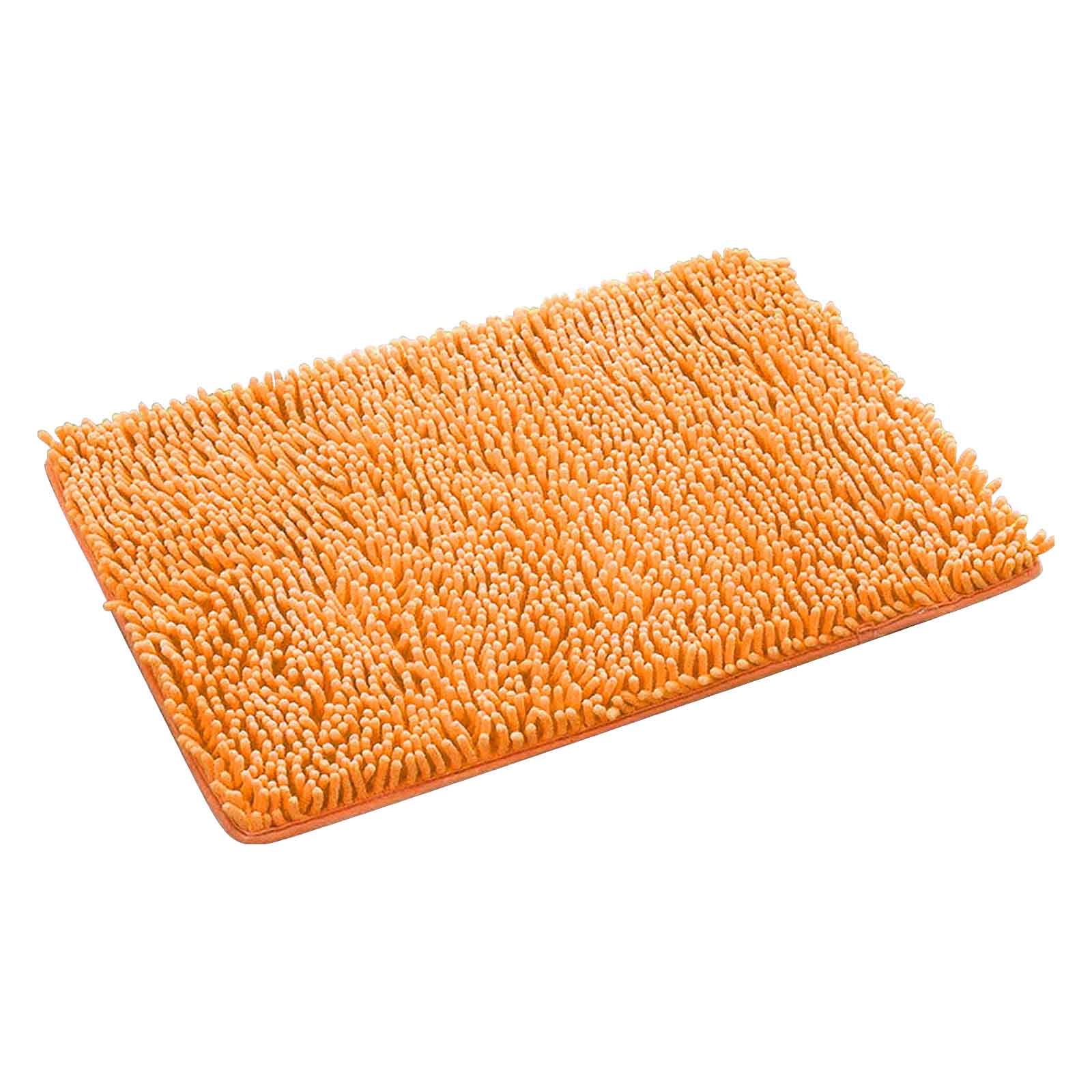 GiLiling Bath Mat Orange Bathroom Carpet Absorbent Bathroom Mat Soft ...